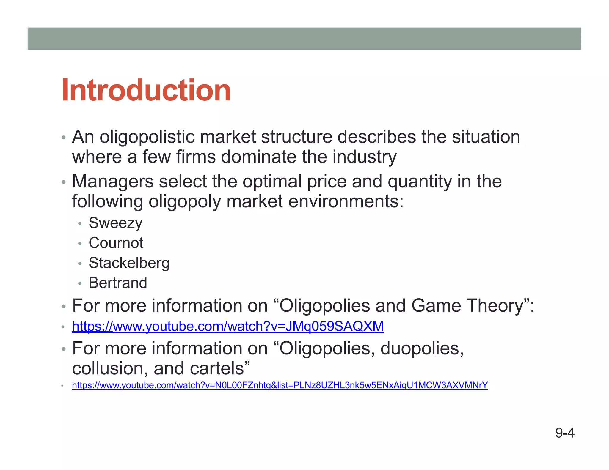 Chapter 7 b market structure game theory part b | PPTX | Business ...