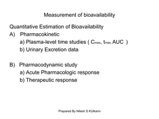 Bioavailability and Bioequivalence | PPT