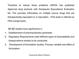 Bioavailability and Bioequivalence | PPT