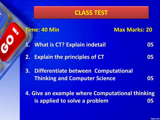 Chapter 7 basics of computational thinking | PPTX
