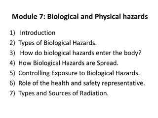 Biological Hazards Examples