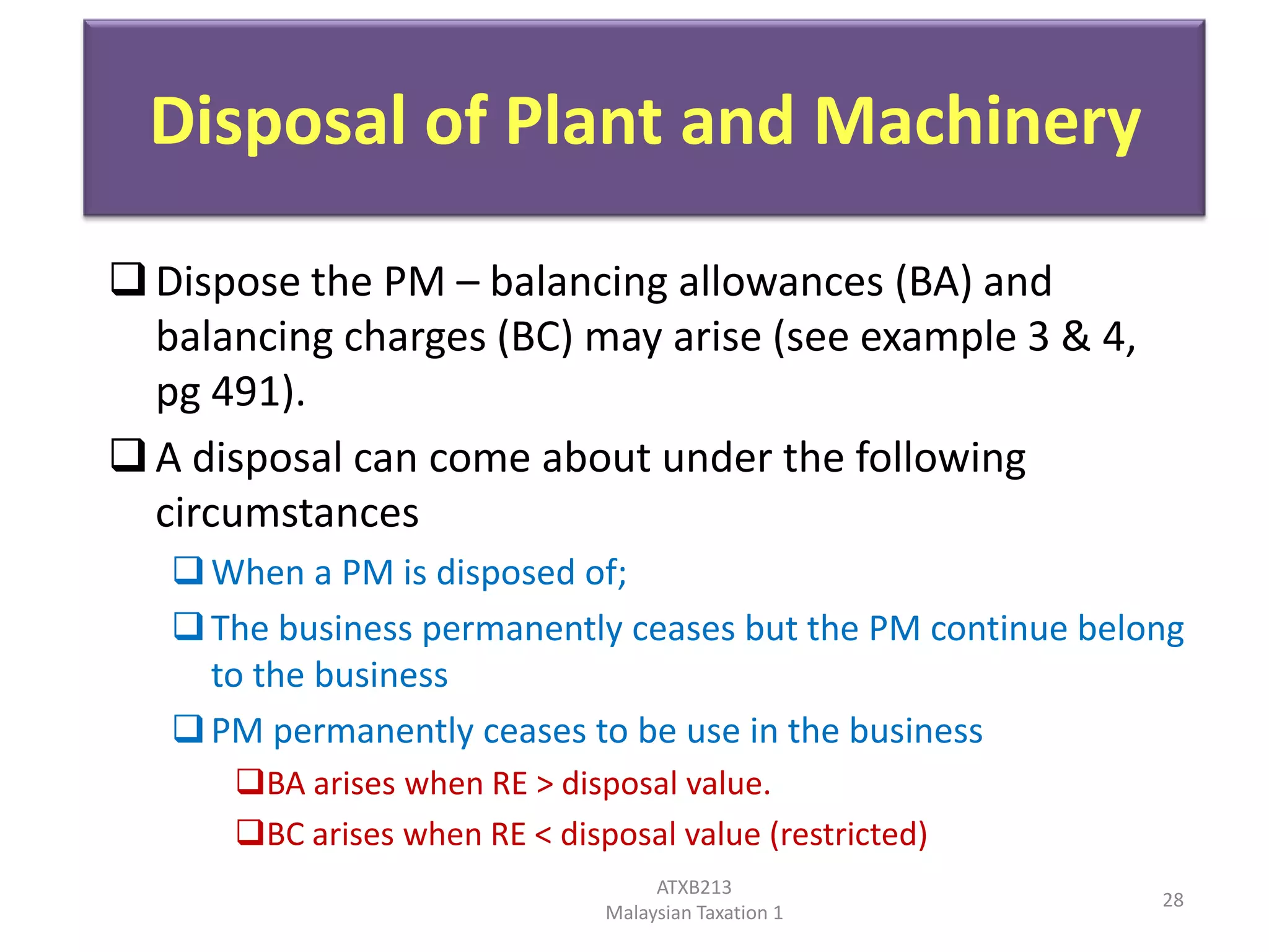 Chapter 7; capital allowances students | PPTX