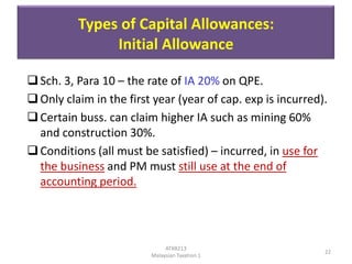 Chapter 7; capital allowances students | PPTX
