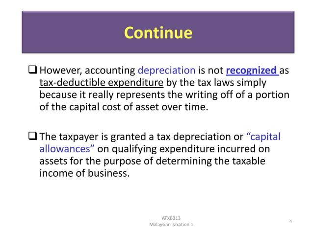 Chapter 7; capital allowances students | PPTX