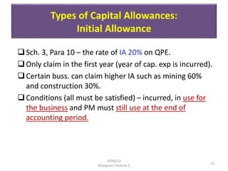 Chapter 7; capital allowances students | PPTX
