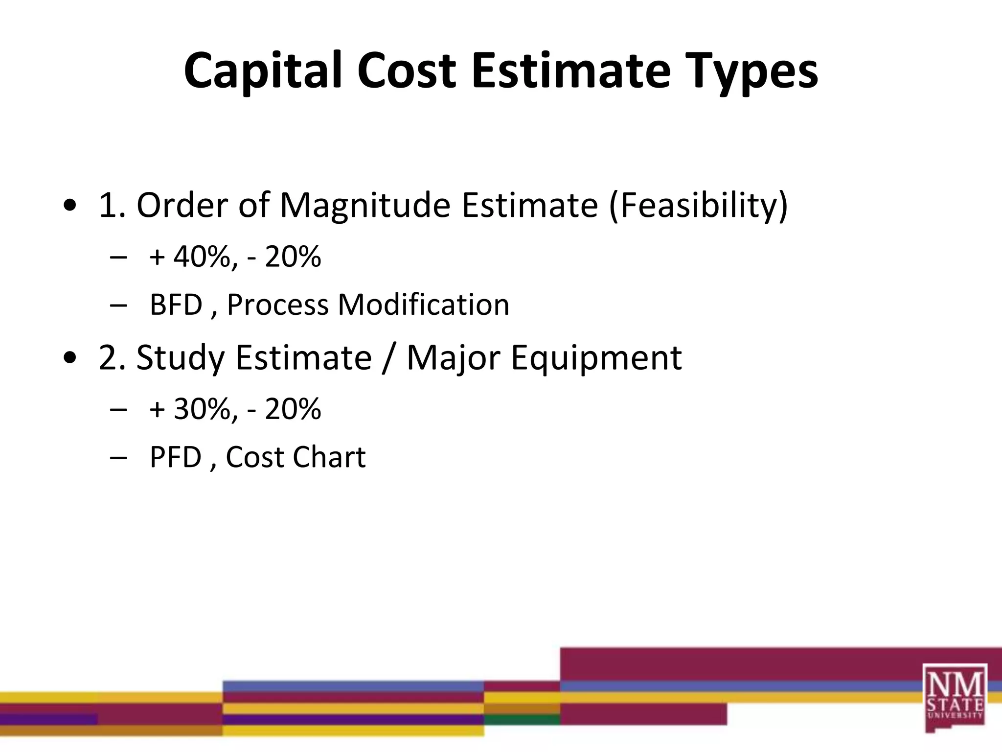 Chapter 7 capital cost estimation | PPTX