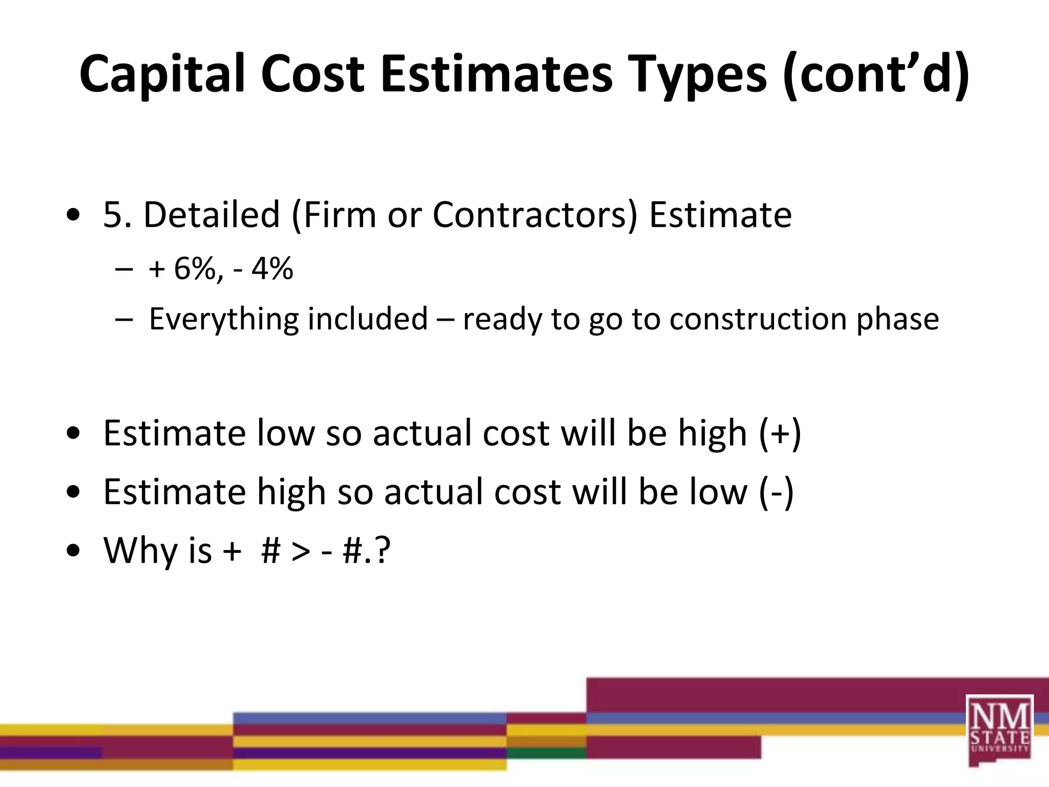 Chapter 7 capital cost estimation | PPTX