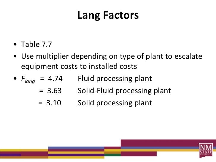 Chapter 7 capital cost estimation