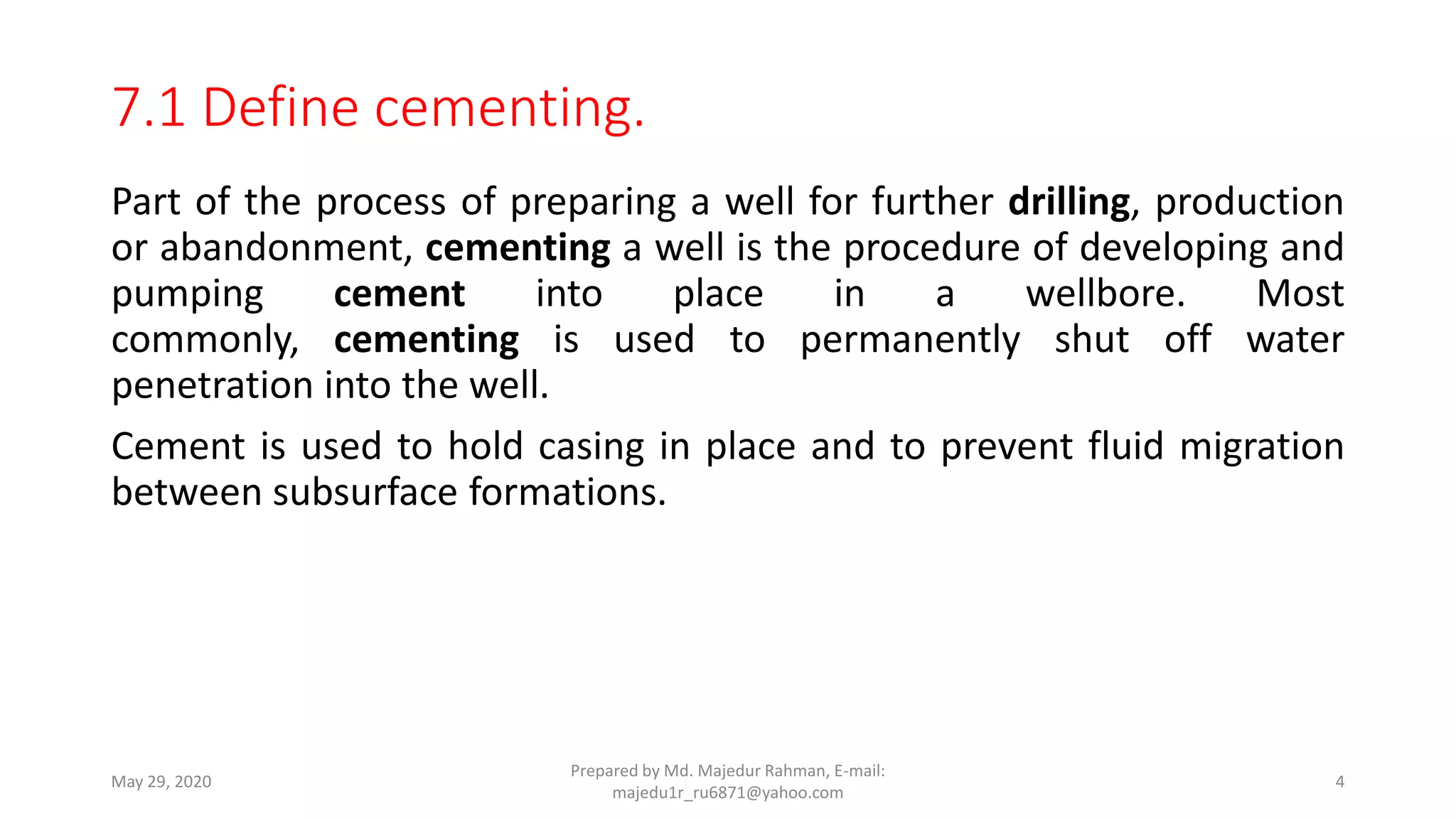 Cementing | PPTX