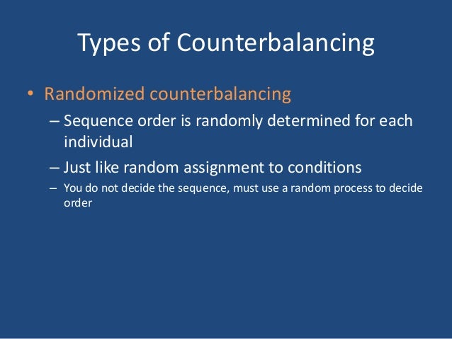 Counterbalancing, counterbalancing