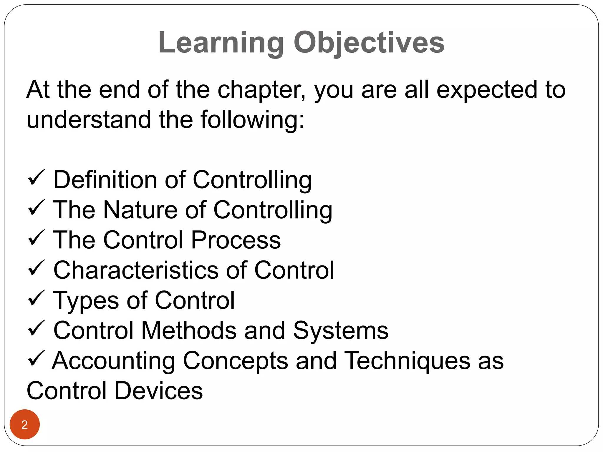 Principles of Management Controlling | PPTX