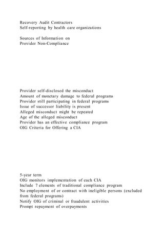 Chapter 7Corporate Integrity Agreements | PDF