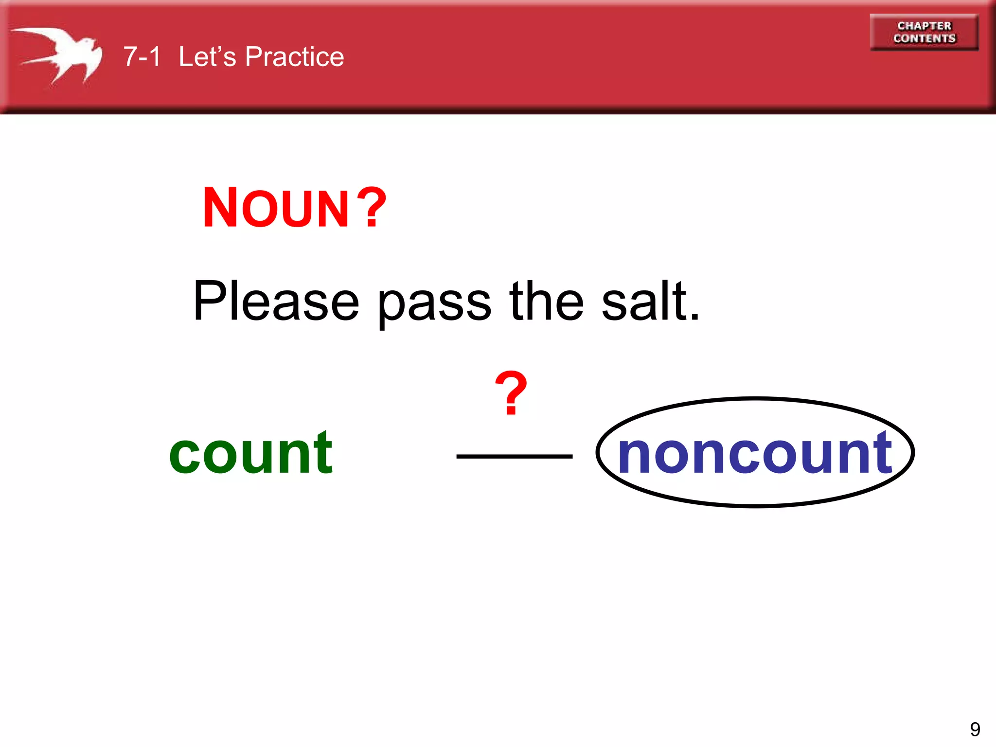 Chapter 7 (Count And Noncount Nouns) | PPS
