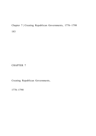 Chapter 7 Creating Republican Governments, 1776–1790 | DOCX