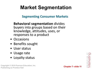 Chapter 7 Customer-Driven Marketing Strategy Creating Value for Target ...