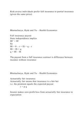ChAPTER 7Demand for InsuranceBhattacharya, H.docx