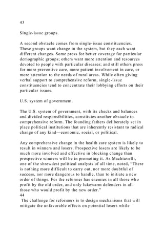 Chapter 7 describes five reasons why health care reform is hard to.docx