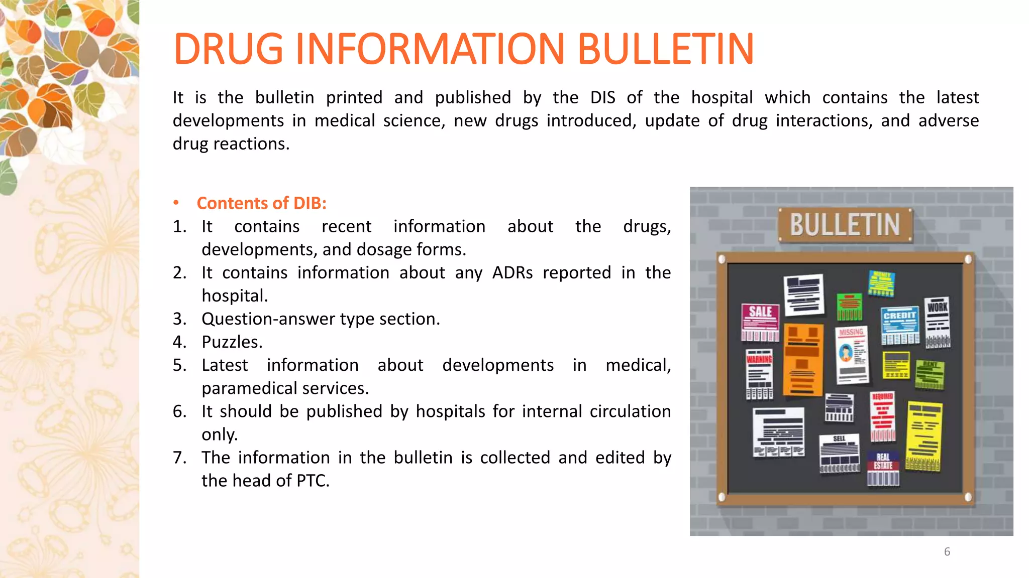 DRUG INFORMATION SERVICE AND DRUG INFORMATION BULLETIN | PPTX