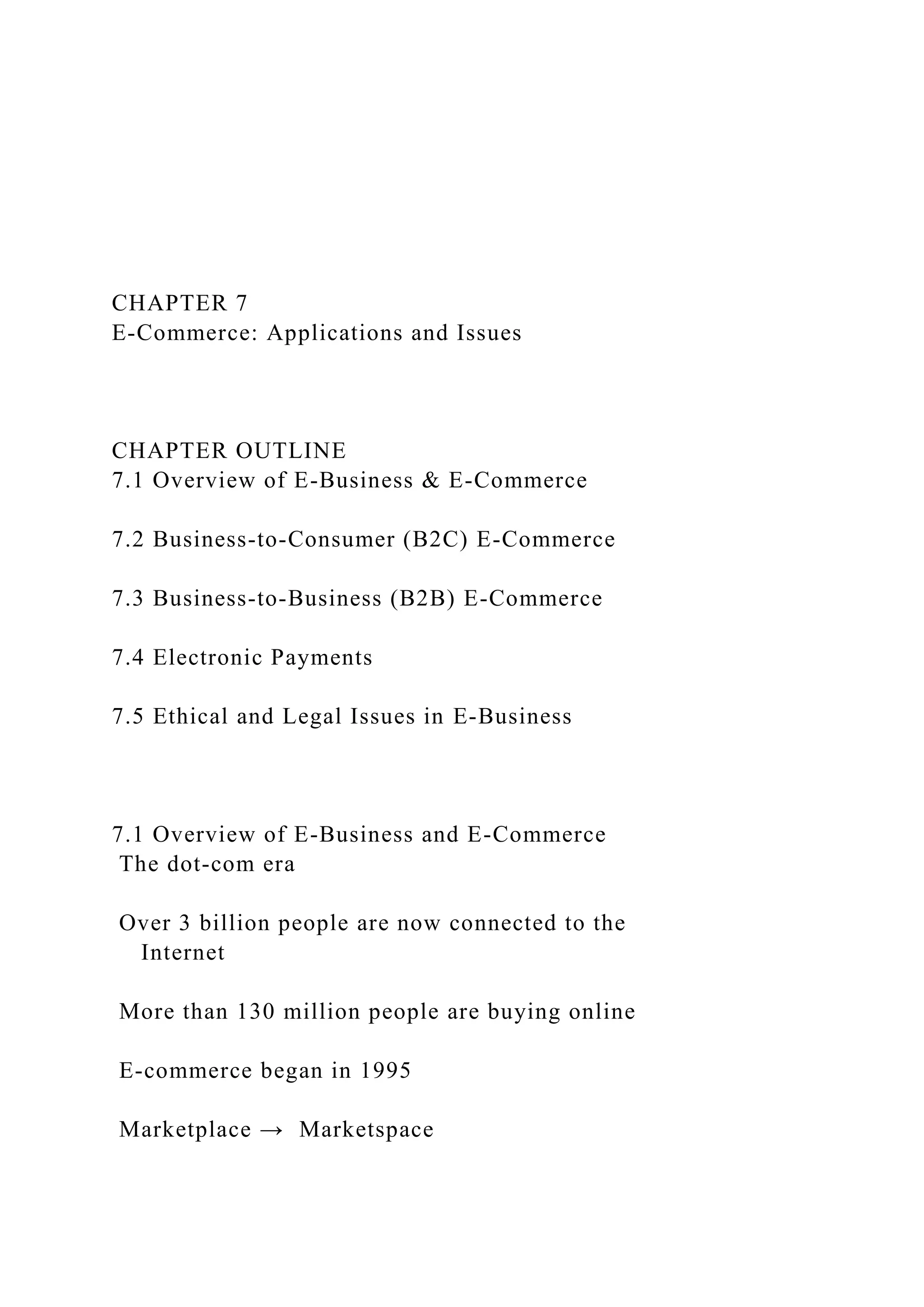 CHAPTER 7E-Commerce Applications and IssuesCHAP.docx