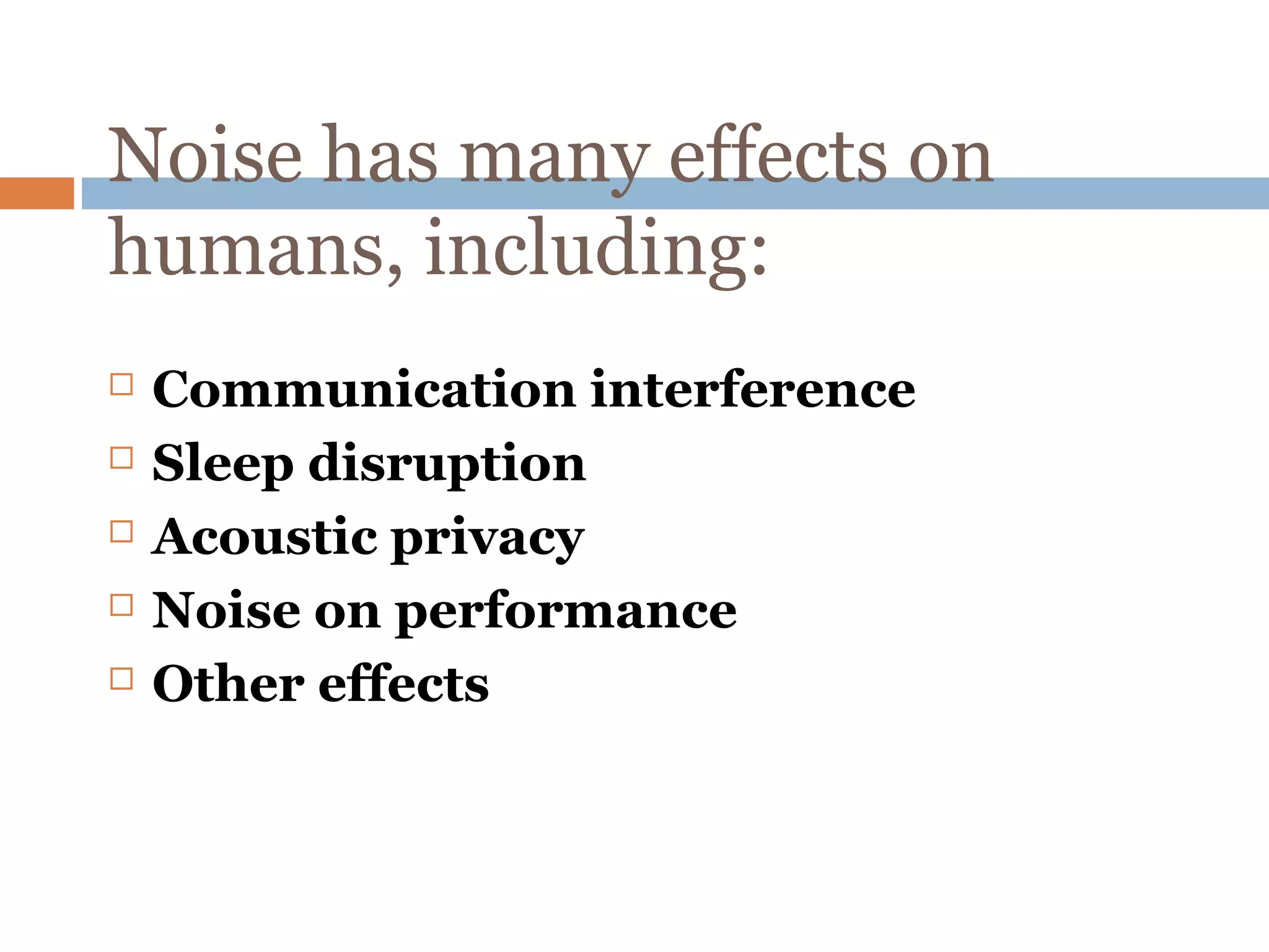 Chapter 7 effect of noise pollution | PPT