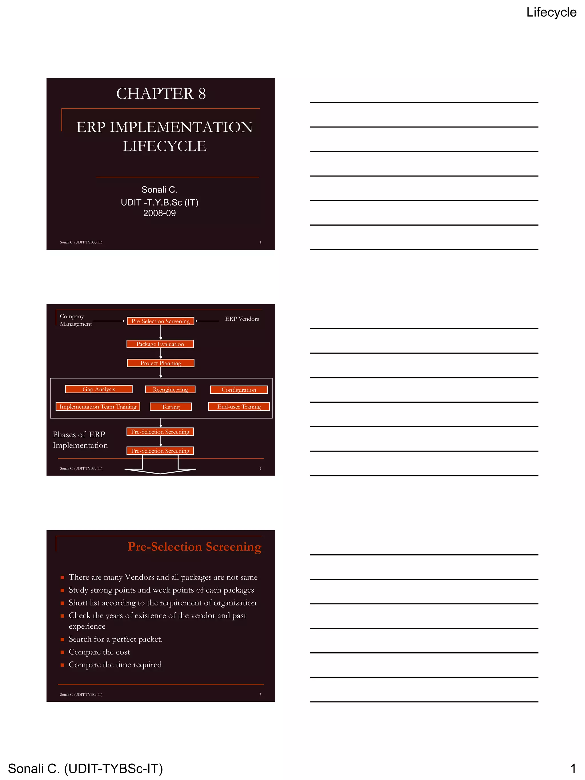 Chapter 7 E R P Implementation Lifecycle Alexis Leon | PDF