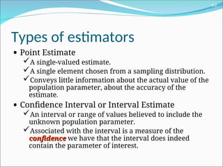 Chapter 7 note Estimation.ppt biostatics | PPT