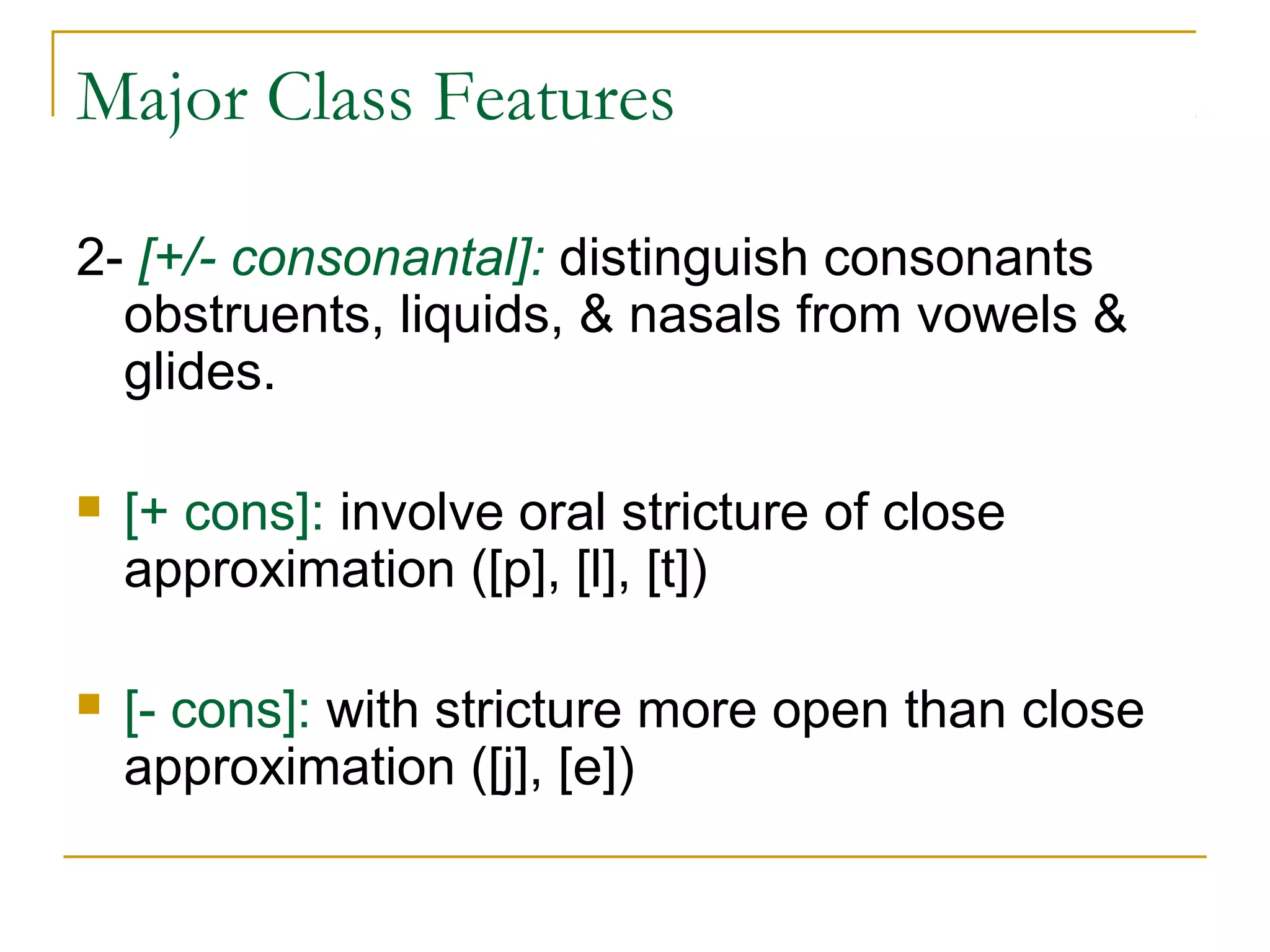 phonology Chapter 7 features | PPT