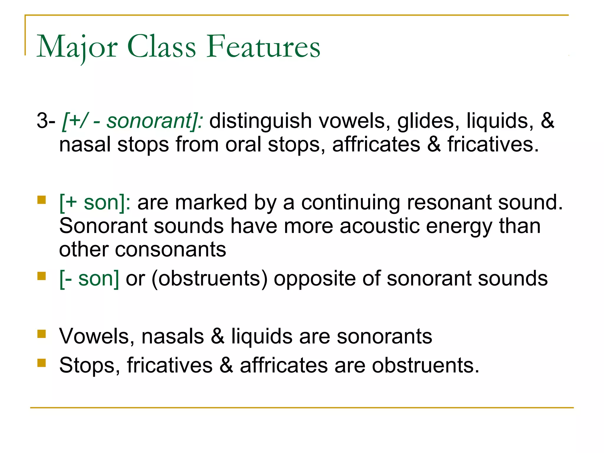 phonology Chapter 7 features | PPT