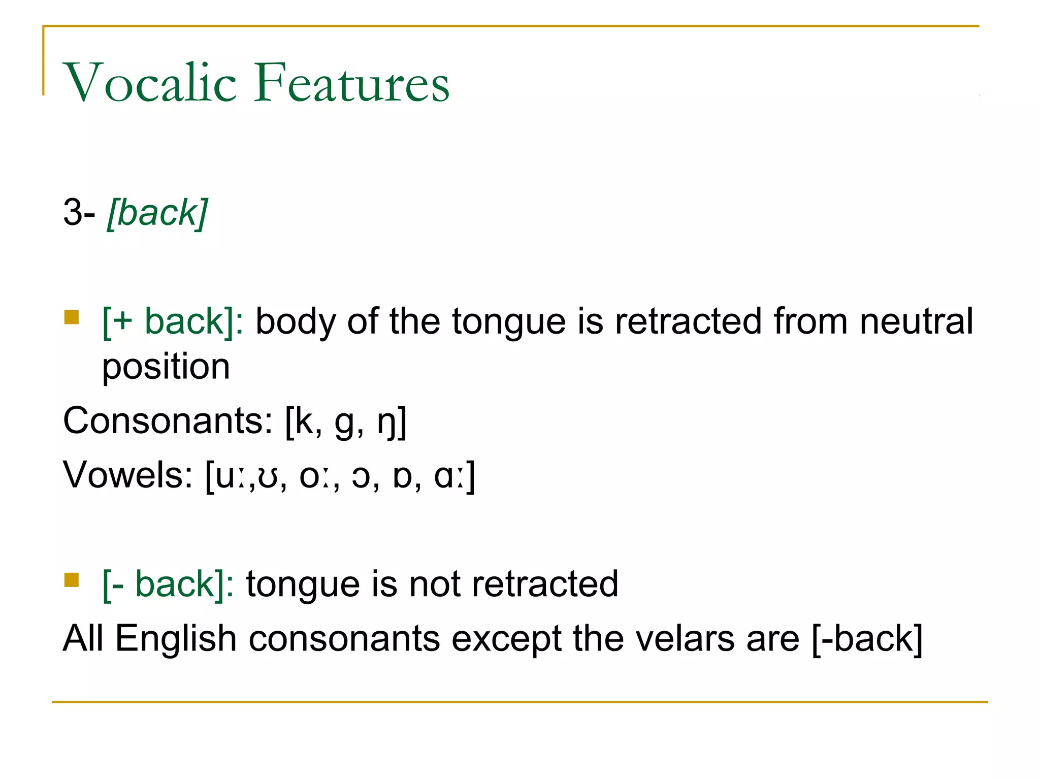 phonology Chapter 7 features | PPT