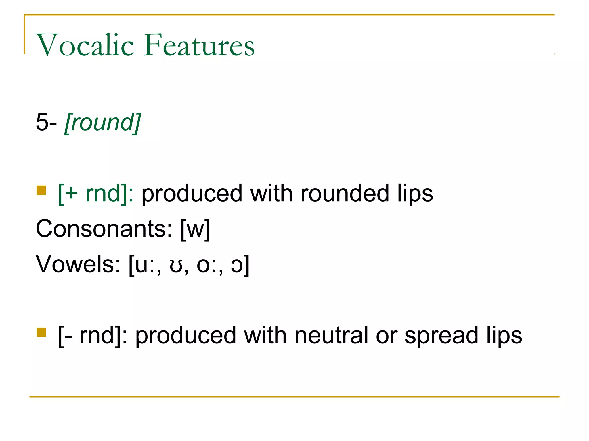 phonology Chapter 7 features | PPT