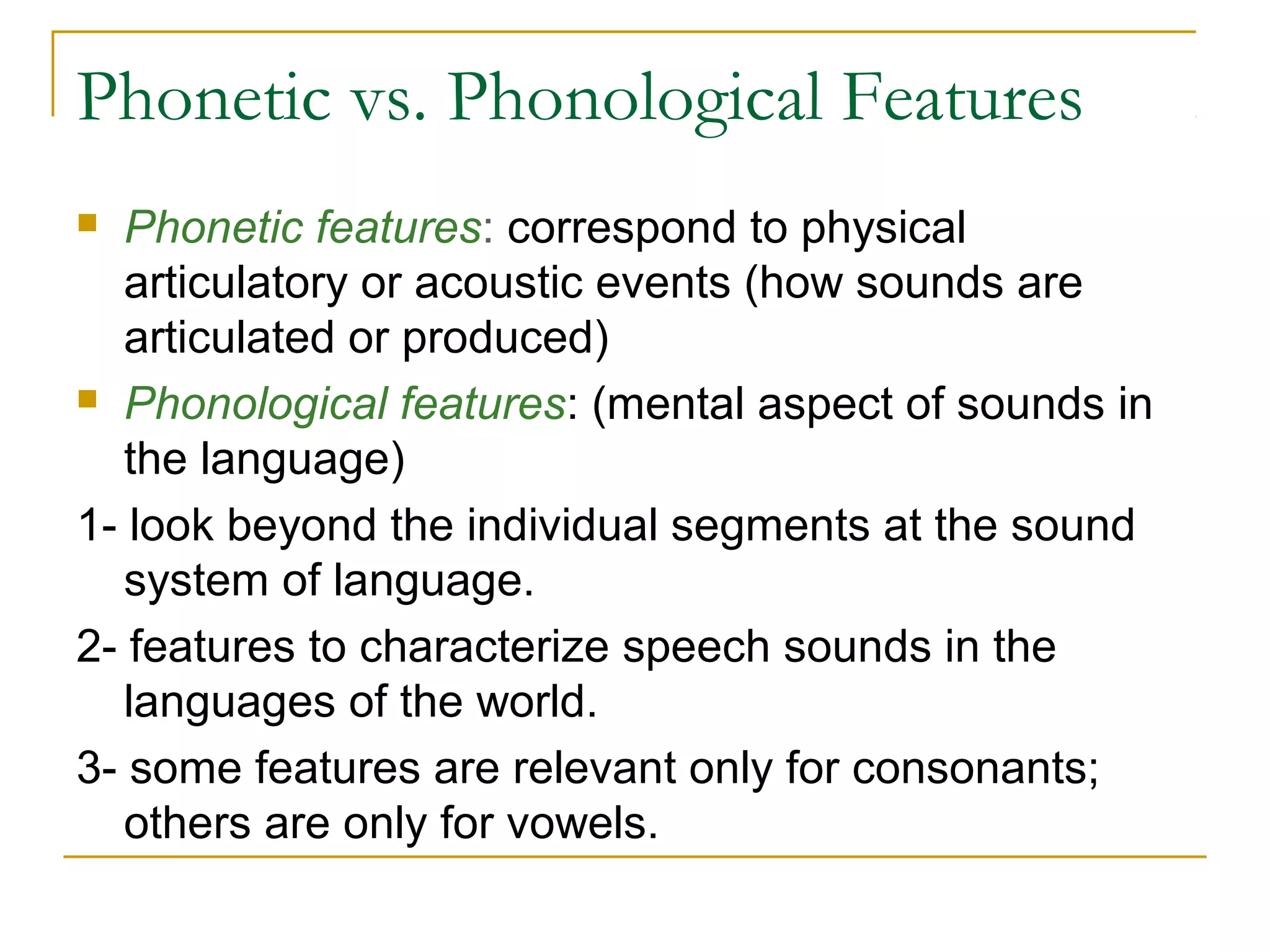 phonology Chapter 7 features | PPT