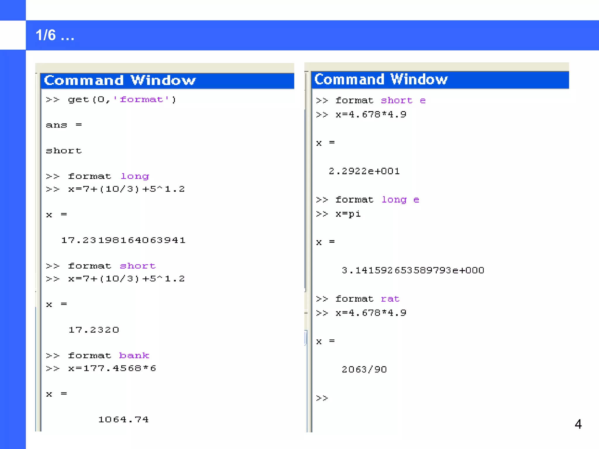 Chapter 7 Formats in MATLAB | PPT