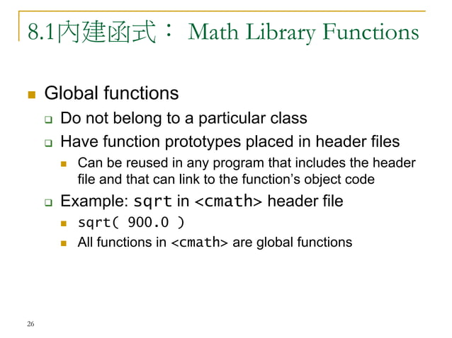 Chapter 7 functions (c) | PPT