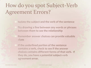 Chapter 7 Grammar And Usage Slideshow Format | PPTX