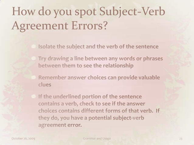 Chapter 7 Grammar And Usage Slideshow Format | PPTX