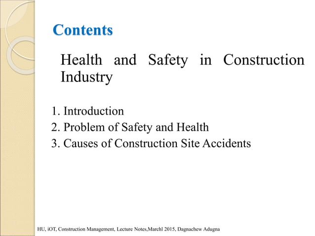 chapter 7 Health and Safety in Construction Industry lecture 8.ppt