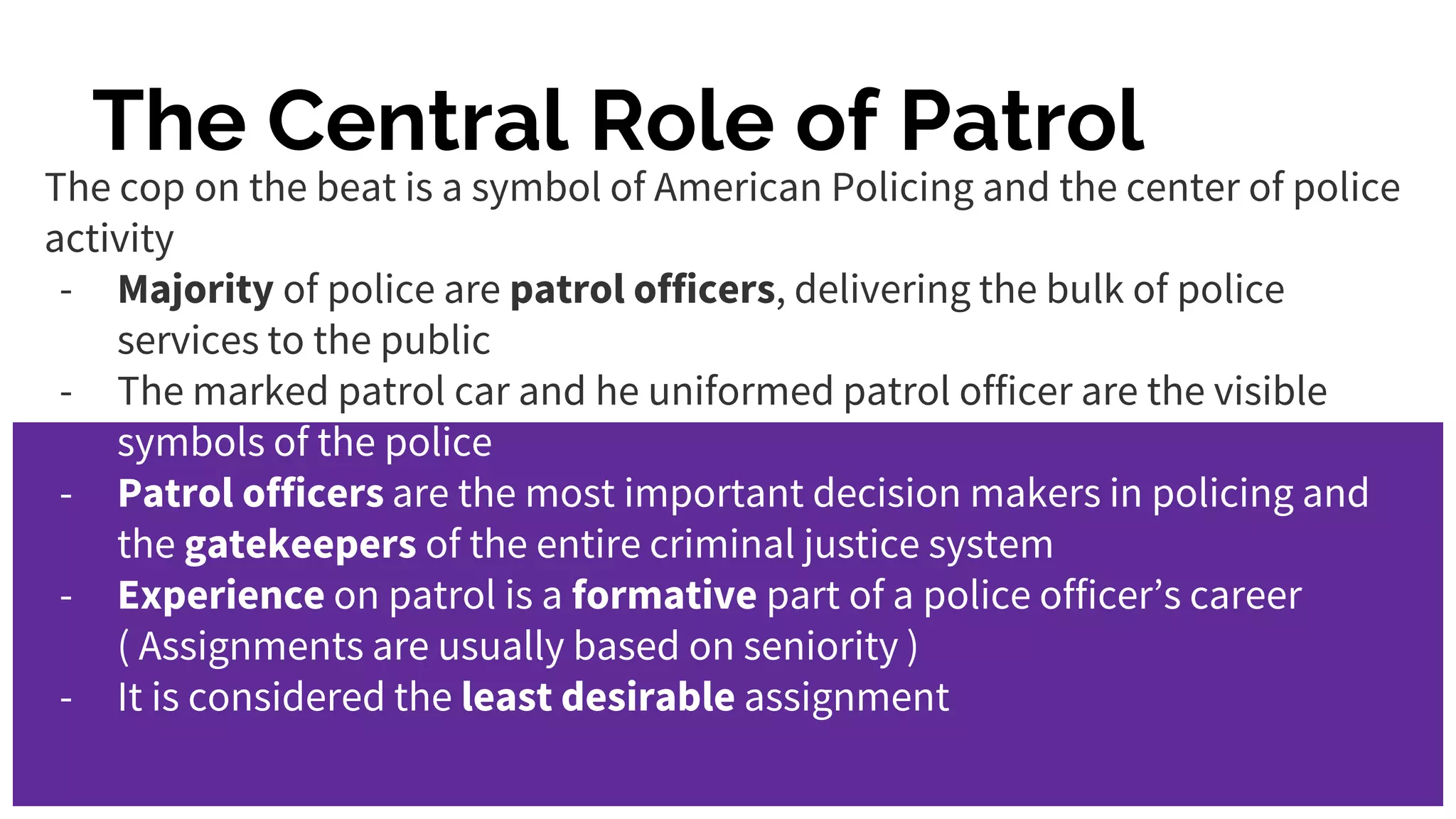 Chapter 7 The Backbone of Policing | PPT
