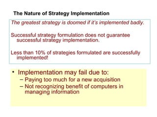 Chapter 7 implementing strategies | PPT