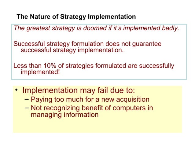 Chapter 7 implementing strategies | PPT