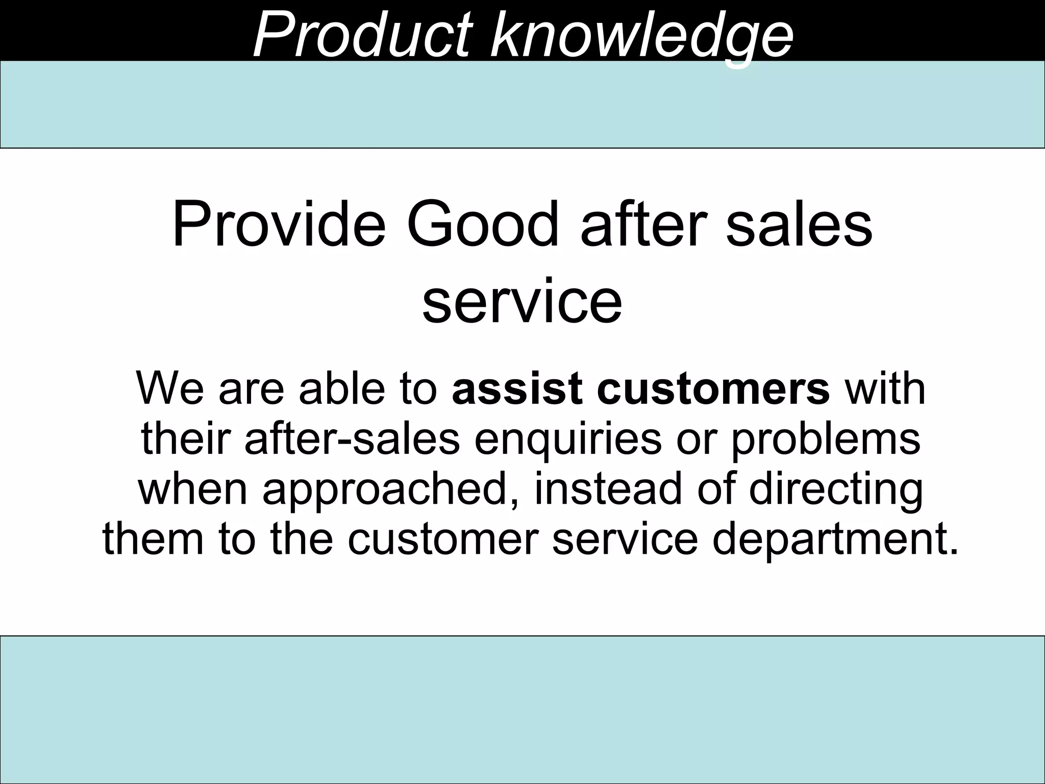 Chapter 7 importance of good product knowledge | PPT