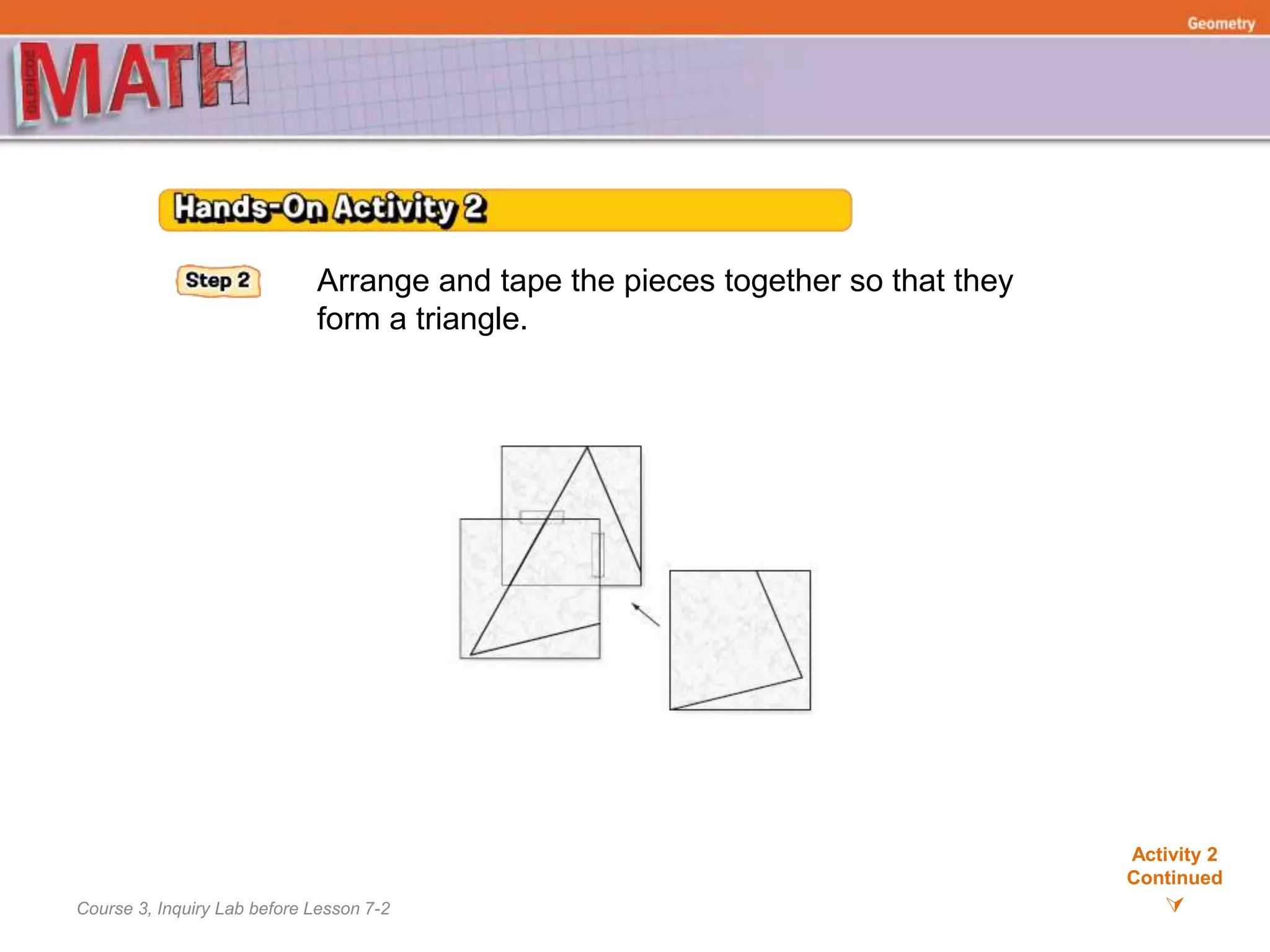 (8) Inquiry lab - Investigate Congruent Triangles | PPTX
