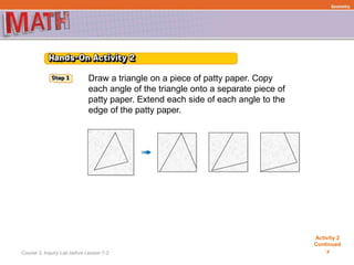 (8) Inquiry lab - Investigate Congruent Triangles | PPTX