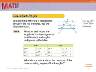 (8) Inquiry Lab - Similar Triangles | PPTX