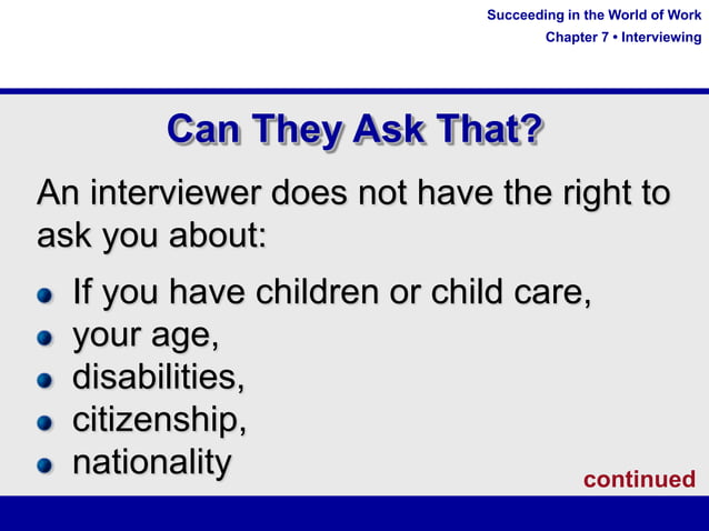 chapter 7 interviewing interview interview | PPT