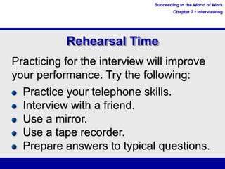 chapter 7 interviewing interview interview | PPT