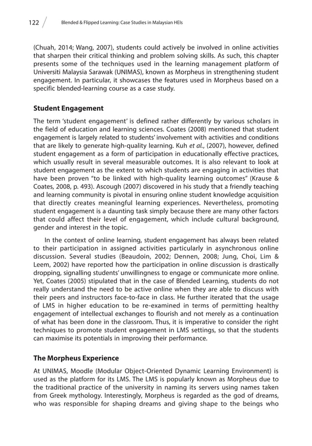 Morpheus UNIMAS: Strengthening Student Engagement in Blended Learning Environments | PDF