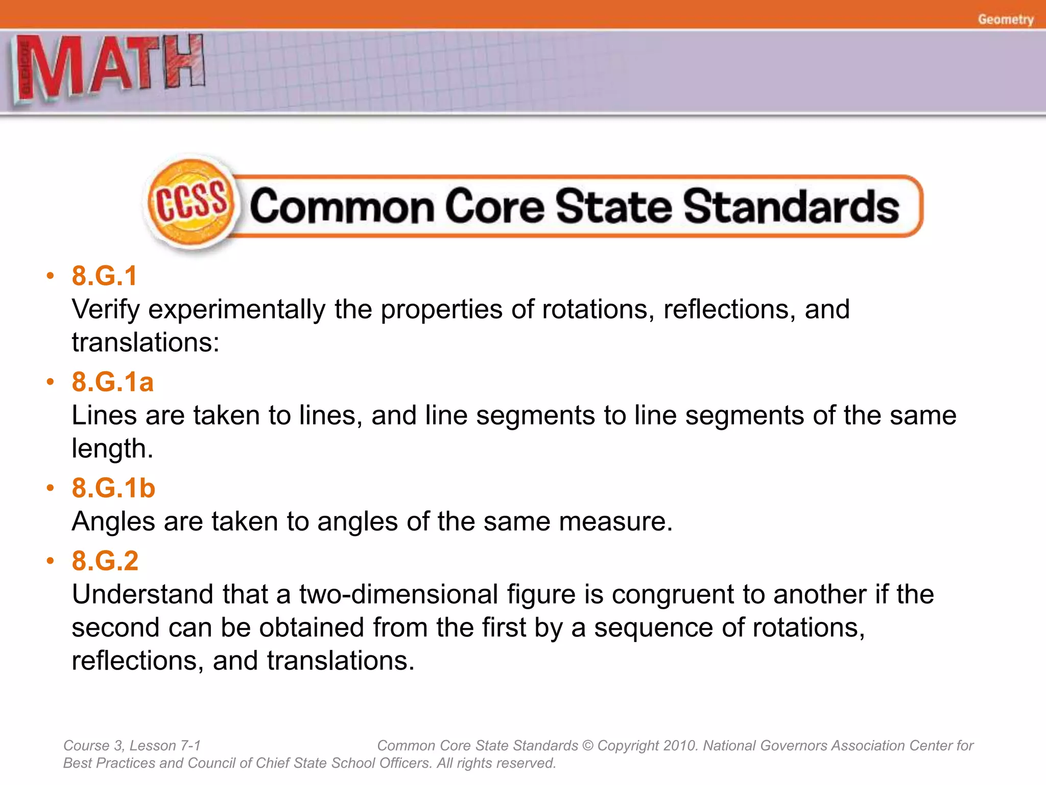 (8) Lesson 7.1 - Congruence and Transformations | PPTX