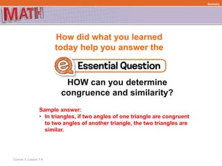 (8) Lesson 7.5 - Similar Triangles and Indirect measurement | PPTX