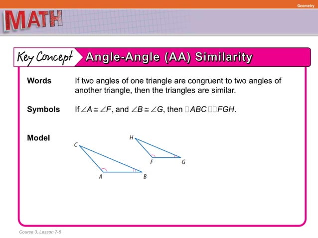 (8) Lesson 7.5 - Similar Triangles and Indirect measurement | PPTX