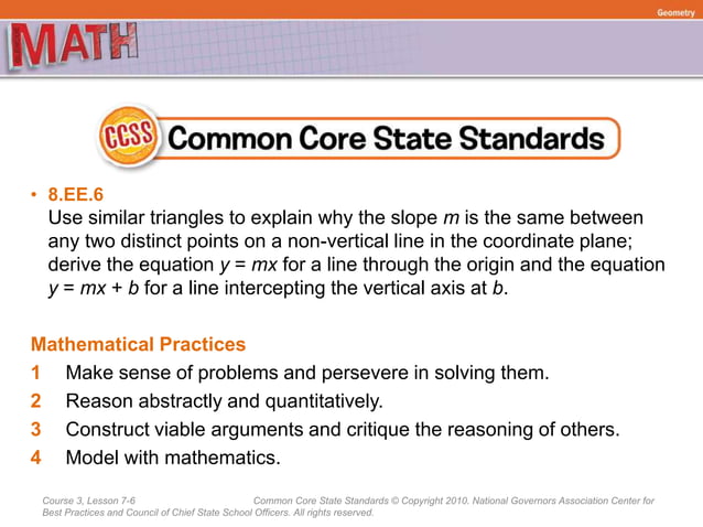 (8) Lesson 7.6 - Slope and Similar Triangles | PPT
